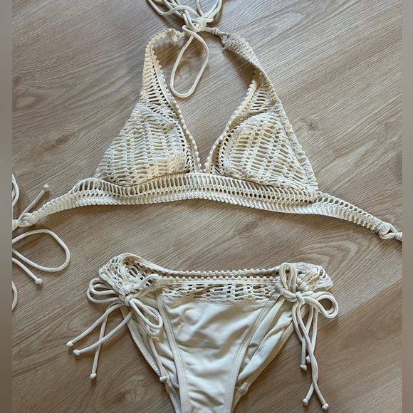 Robin Piccone | Swim | Robin Piccone Cream Crochet Bikini Set | Poshmark